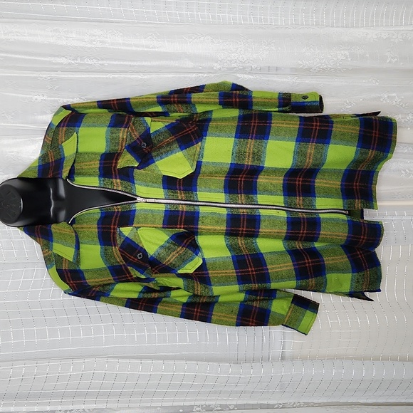 Tapemeasure | Jackets & Coats | Bright Green Plaid Oversized Zip Up Two ...